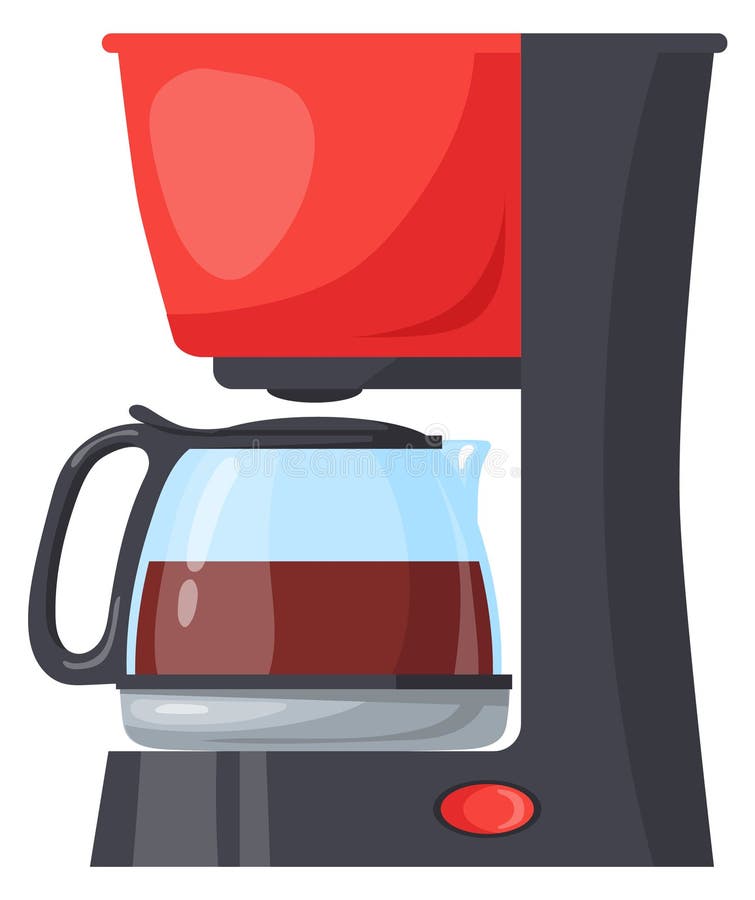 Drip Espresso Machine Cartoon Icon. Coffee Maker Stock Vector - Illustration of household ...
