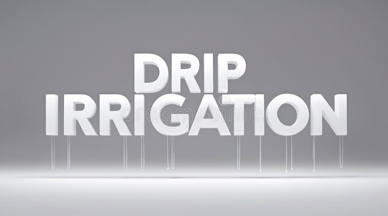 Drip Irrigation Method Illustrated with Clear Typography on a Simple ...