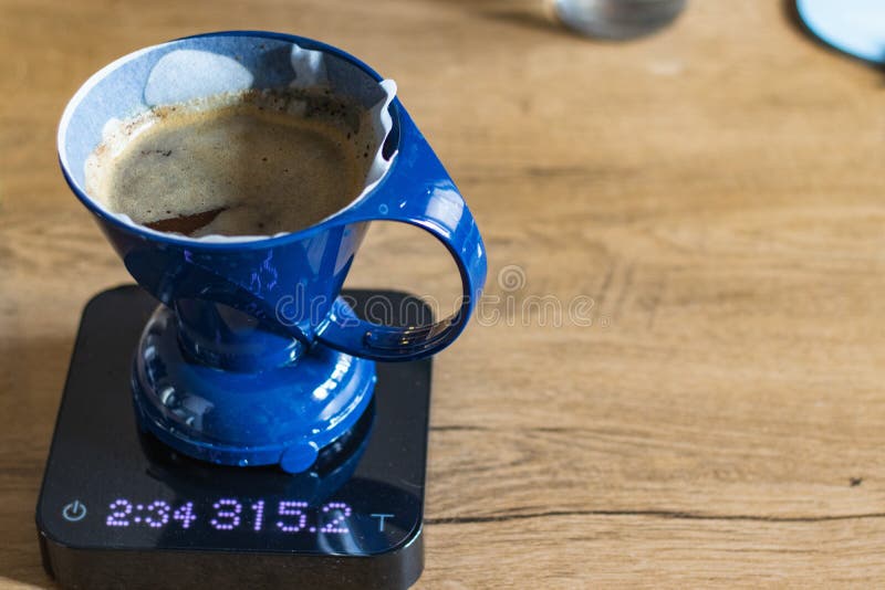 Dripper on Scales. Alternative Coffee Brewing. Copy Space Stock Photo ...