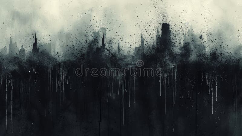 Dripping Black Ink Abstract Artwork Stock Image - Image of texture ...