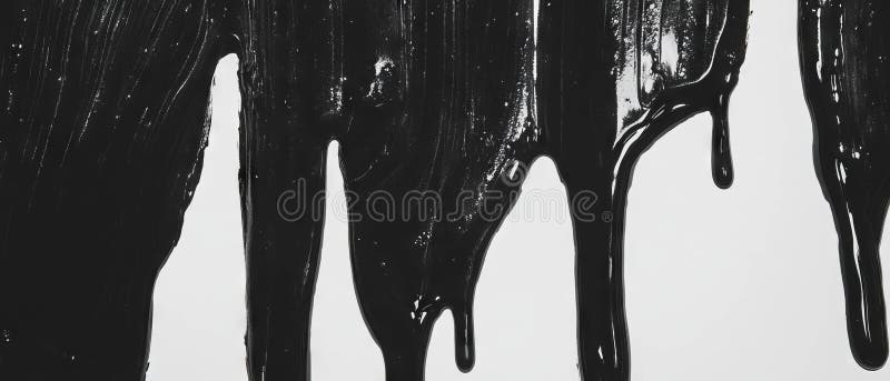 Dripping Black Ink Patterns Create Striking Contrast on White ...