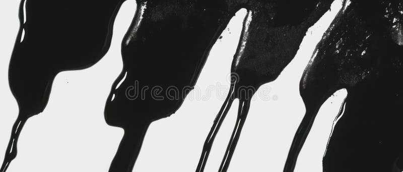 Dripping Black Ink Patterns Create Striking Contrasts Against a Pure ...