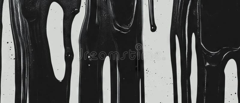 Dripping Black Ink Patterns Creating Striking Vertical Lines on a White ...