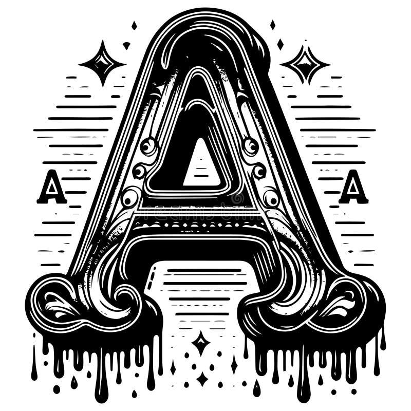 Dripping Black Letter a Design for Creative Projects. Generative Ai ...