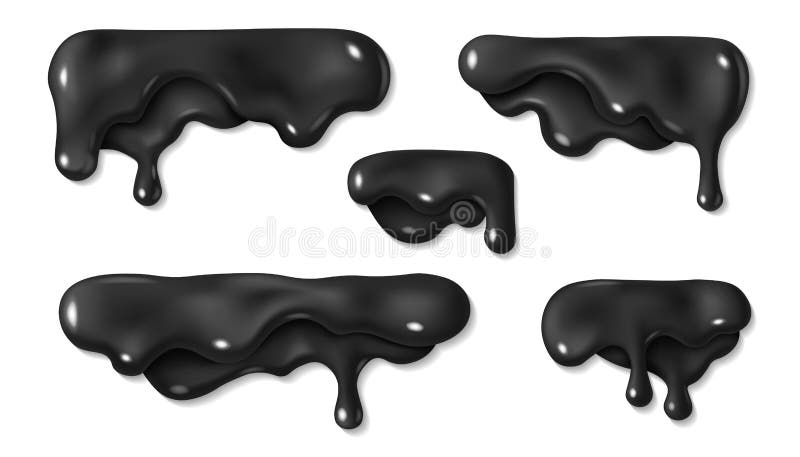 Dripping Black Liquid Icing Stock Vector - Illustration of liquid ...