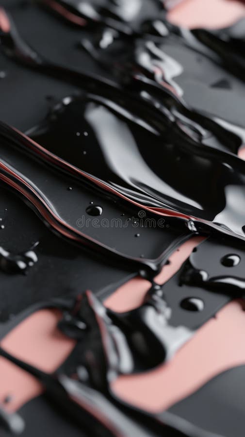 Dripping Black Paint Creates a Mesmerizing Pattern on a Surface ...