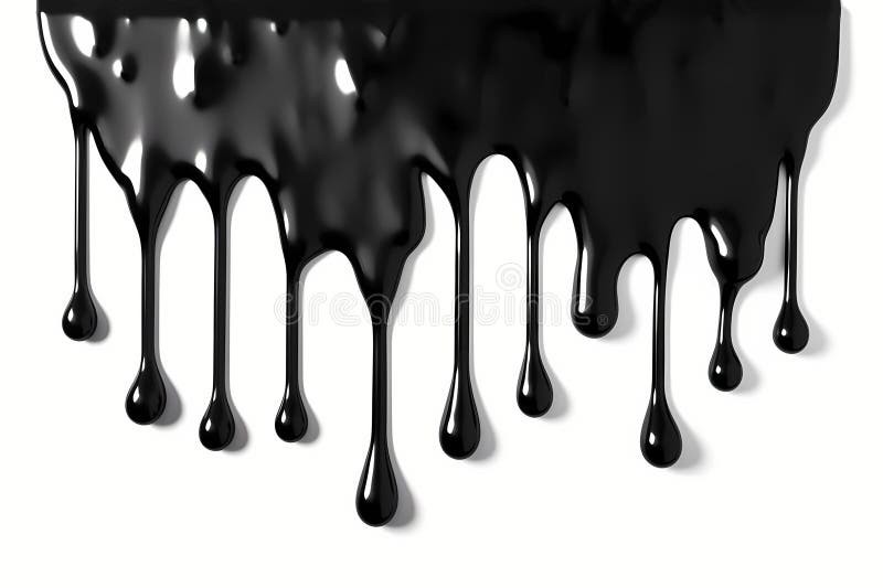 Dripping Black Paint Isolated on White Background. Happy Halloween ...