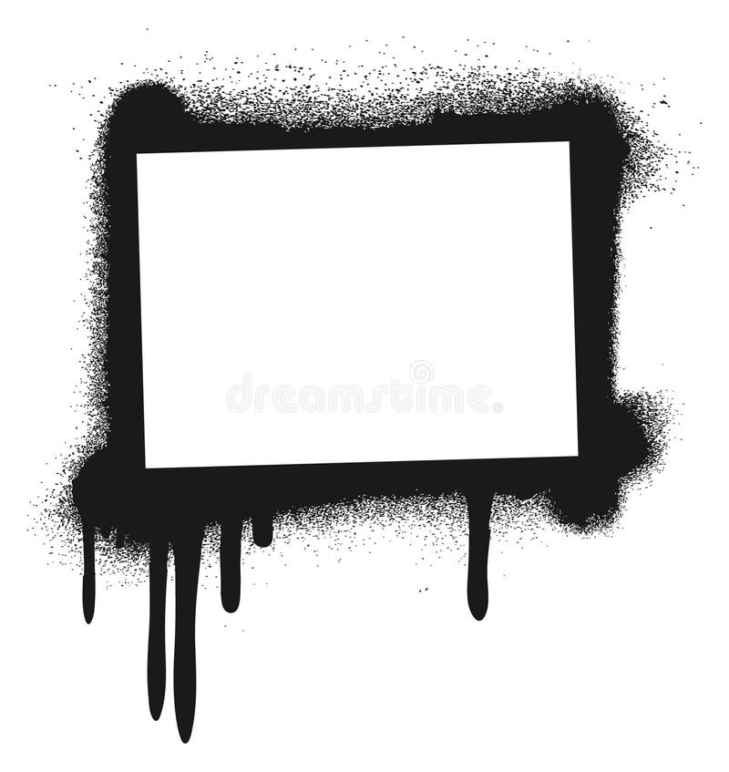 Dripping Black Paint Spray Frame. Ink Stroke Effect Stock Illustration ...