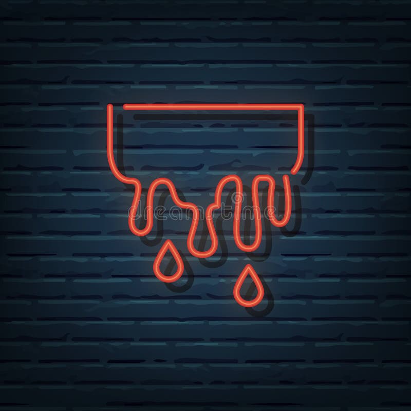 Dripping Blood Neon Sign stock vector. Illustration of horror - 227376333