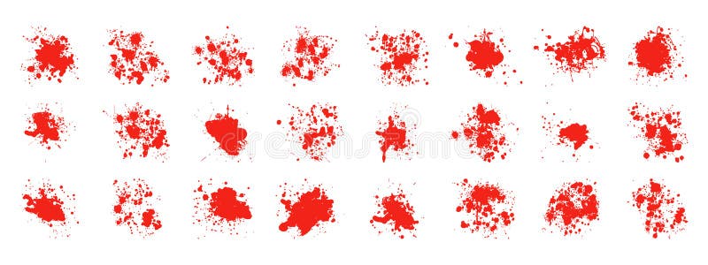 Dripping Blood Spots and Splatters. Realistic Vector Collection of ...