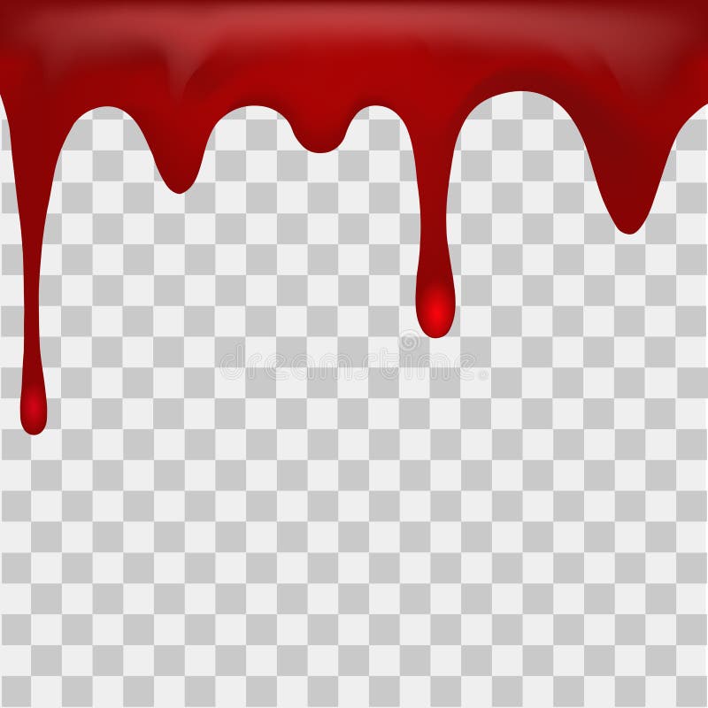 Dripping Blood on Transparent Background. Vector Stock Illustration ...