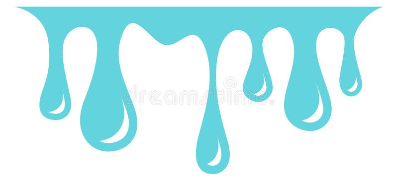 Dripping Blue Liquid Border. Water Flow Symbol Stock Vector ...