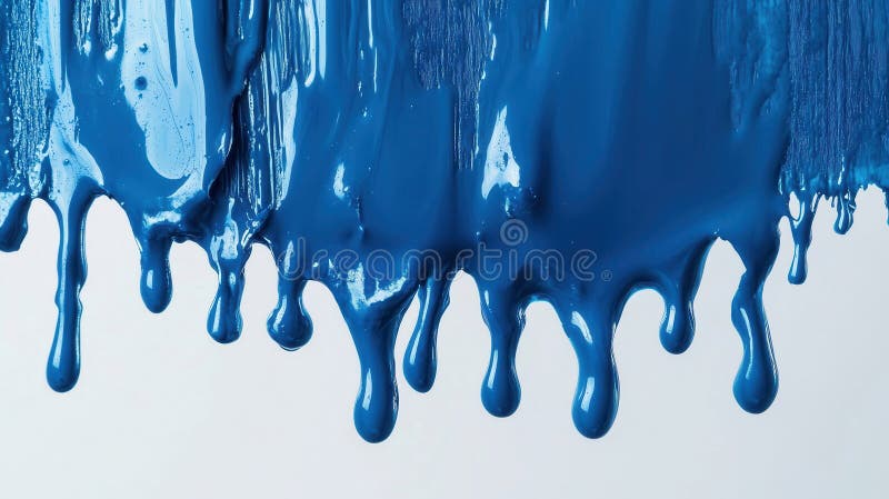 Dripping Blue Paint Creates a Stunning Visual Effect Stock Image ...