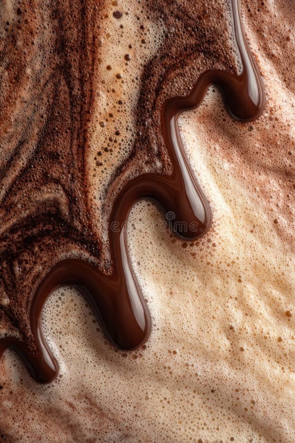 Dripping Chocolate on Creamy Brown Swirls Texture Stock Illustration ...