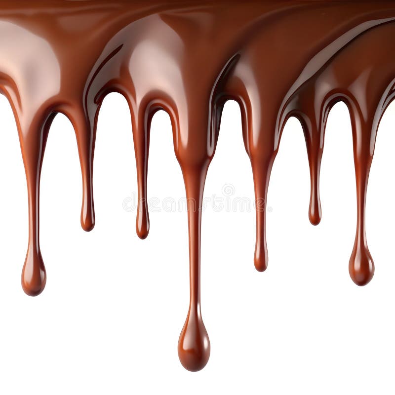 Dripping Chocolate Effect on White Background Stock Illustration ...
