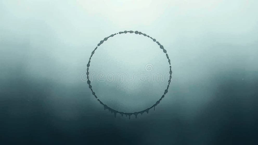 A Dripping Circle Against a Blue Background Stock Illustration ...