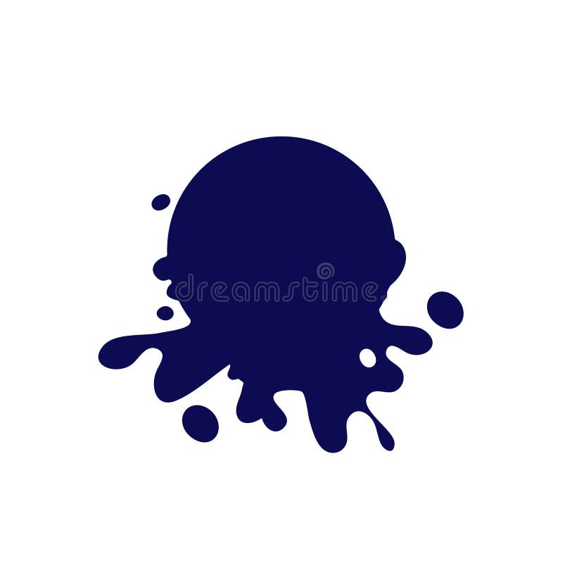Dripping Circle Dark Blue Icon. Liquid Paint Flows. Melted Logo ...