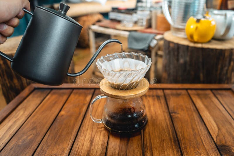 Dripping Coffee and Slow Coffee at Home Stock Image - Image of black ...