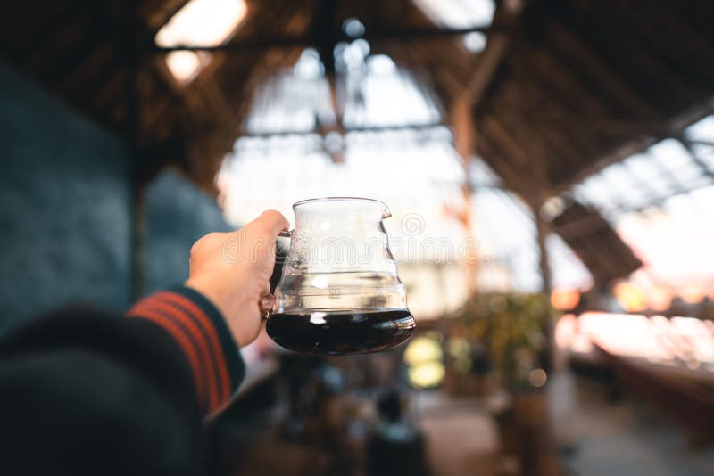 Dripping Coffee on a Table at a Country Cafe Stock Photo - Image of ...