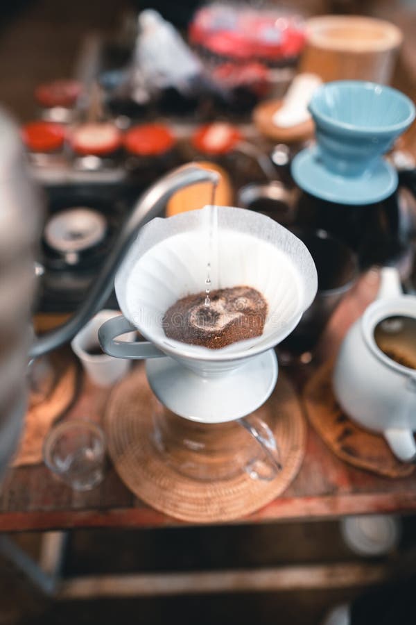 Dripping Coffee on a Table at a Country Cafe Stock Image - Image of ...