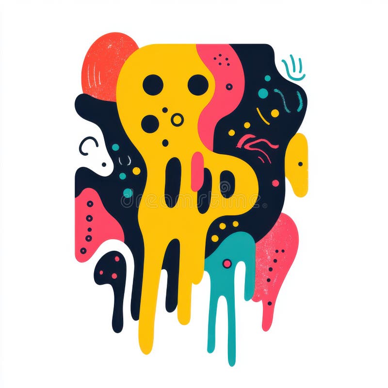 Dripping Colorful Monster with Eyes. Stock Illustration - Illustration ...