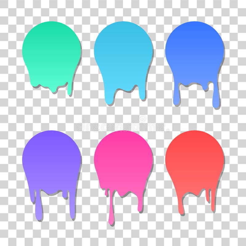 Dripping Colorful Paint Icon Set Stock Vector - Illustration of spray ...