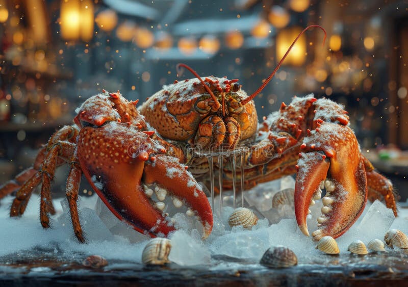 Dripping Crabs Lobster Seafood Fish. a Crab with Its Shell Covered in a ...