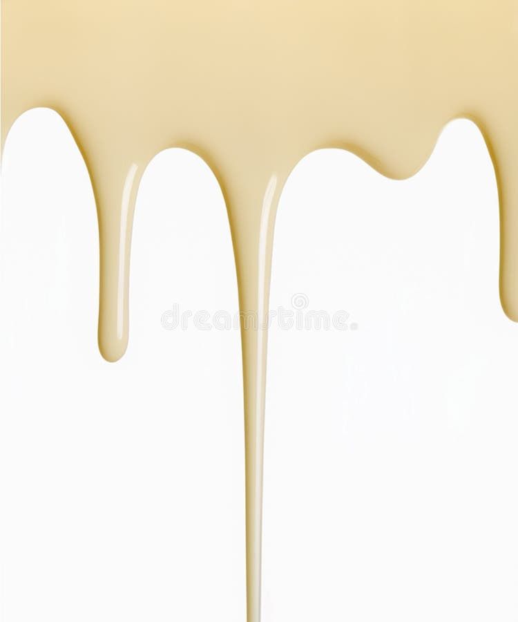 Dripping Cream, Liquid, Ice Cream. Flowing Glaze, White Chocolate Stock ...
