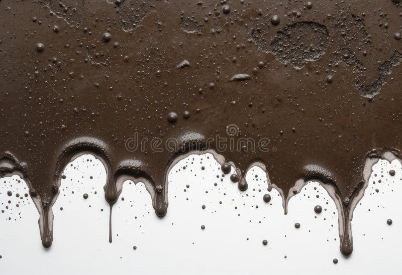 Dripping Dark Mud Texture Creates Interesting Abstract Pattern on White ...
