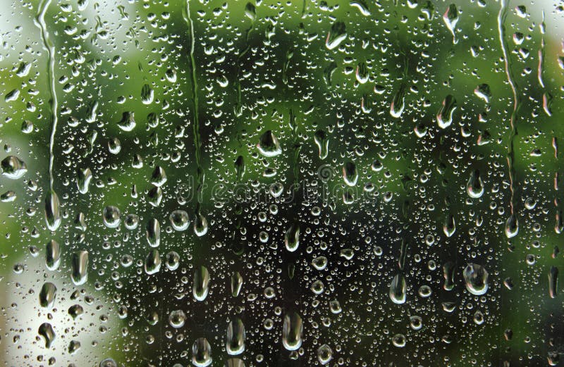 Dripping Down Drops of Rain on Glass Stock Photo - Image of water, rain ...