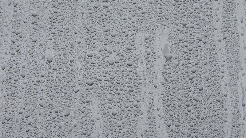 Dripping Drops on the Glass during the Rain. Beautiful Grey White ...