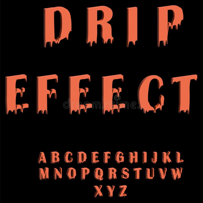 Dripping Effect Alphabate Vector File Stock Vector - Illustration of ...