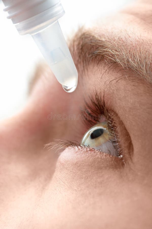 Dripping Eye with Eyes Drops Stock Image - Image of closeup, applying ...