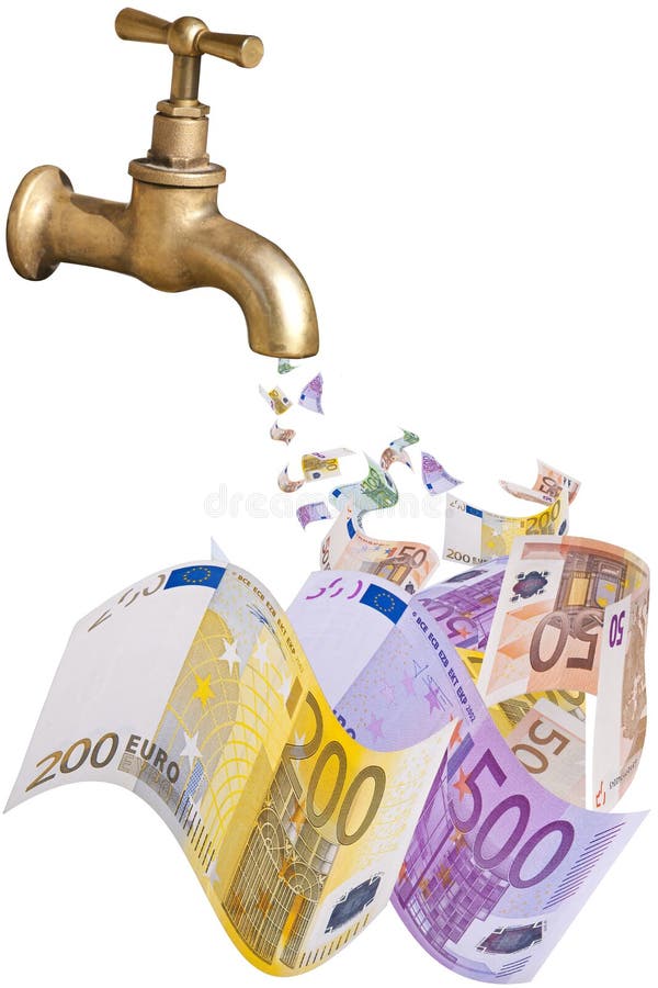 A Dripping Faucet Banknotes Stock Photo - Image of land, banknotes ...