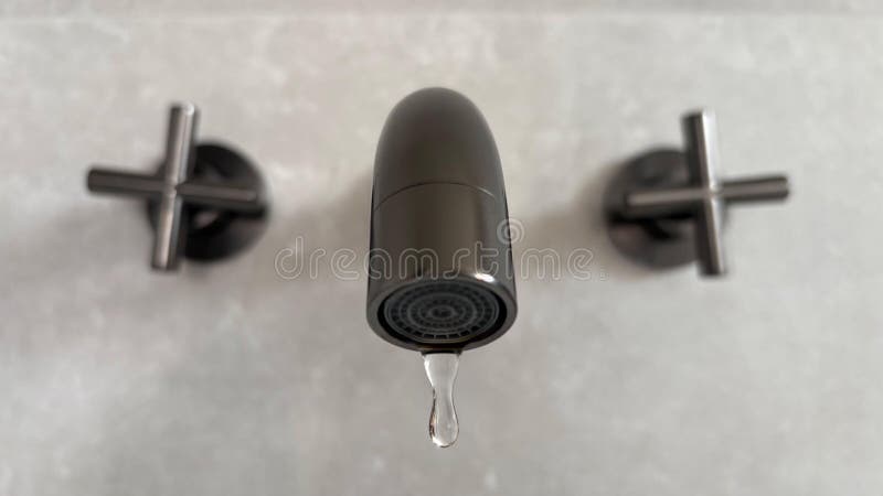 Dripping faucet front view stock photo. Image of close - 350950194