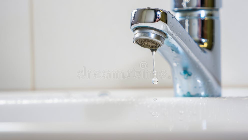 Dripping Faucet Over White Sink Stock Image - Image of clean, drip ...