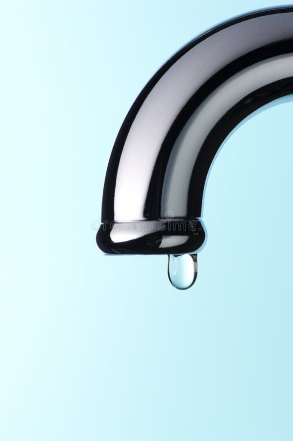 Water Tap with Drop.(vertical) Stock Image - Image of space, copy: 25543289