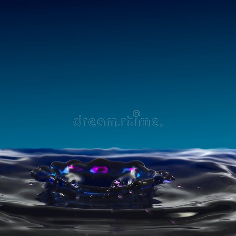 Dripping Fluid, Unfolded Crater and Drops from the Water. Stock Image ...