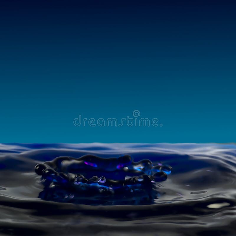 Dripping Fluid, A Small Non-transparent Crater Of Water. Stock Photo ...