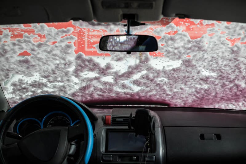 Dripping Foam from the Windshield Stock Image - Image of people ...
