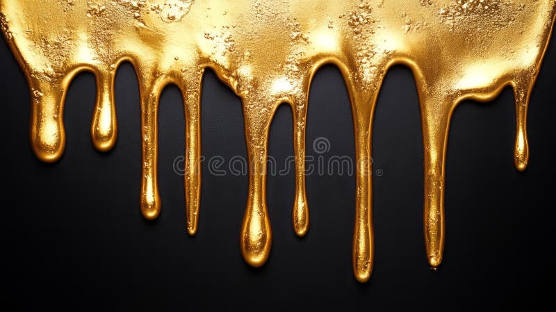 Dripping Golden Honey on a Black Background, Highlighting Its Rich ...