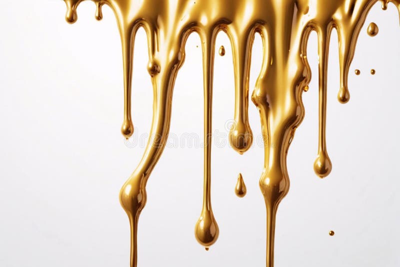 Dripping Golden Liquid with White Background Stock Illustration ...