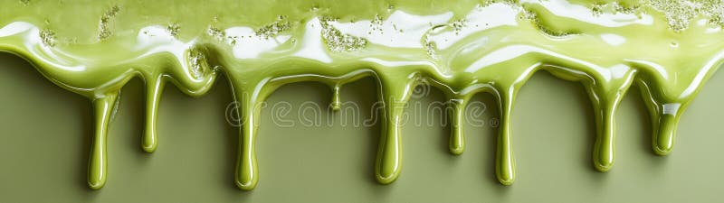 Dripping Green Paint with Smooth Texture on Light Background Surface ...