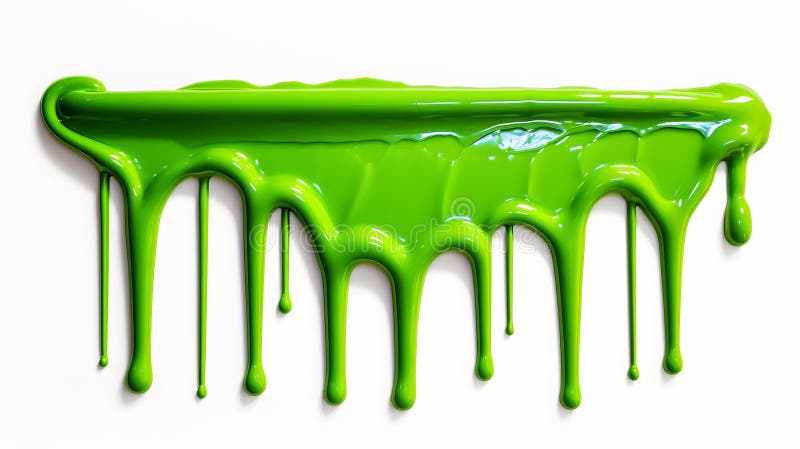 Dripping Green Slime Against a White Background. Generative Ai Stock ...