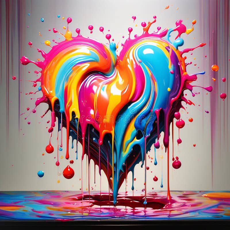 Dripping Heart with Life Tree Stock Illustration - Illustration of ...