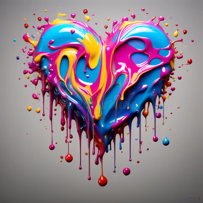 Dripping heart stock illustration. Illustration of vivid - 309652101