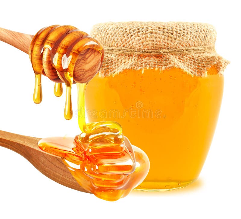 Dripping honey and jar stock image. Image of translucent - 87340393