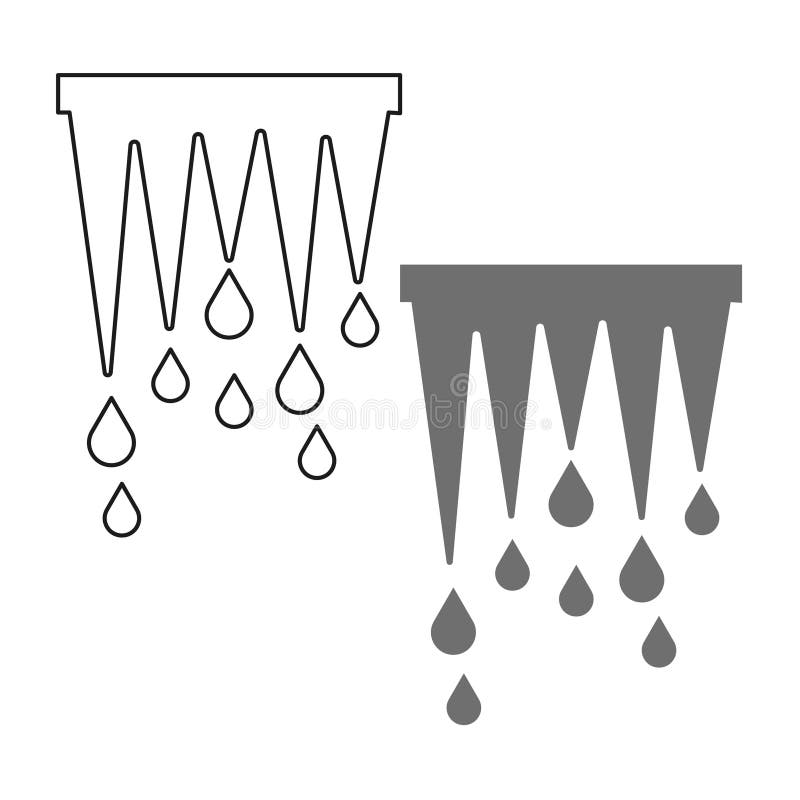 Dripping Icicle Icon. Melting Ice Drops. Minimal Black Design. Vector ...