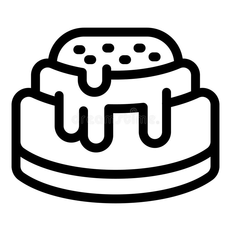 Dripping Icing on Cake Pop with Sprinkles, Line Art Icon Design Stock ...