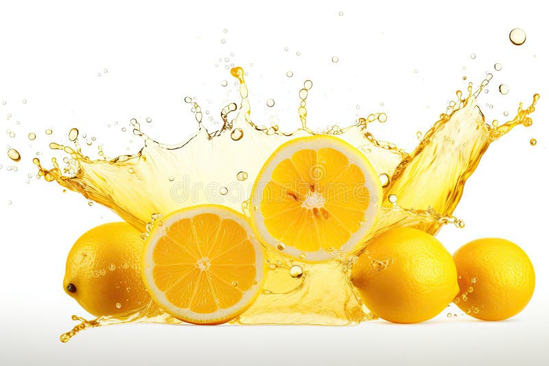 Dripping Lemon Juice on White Backdrop from Fruit Stock Illustration ...